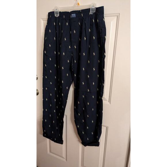 Polo Ralph Lauren | Other | Polo Ralph Lauren Navy Blue And White Pajama Pants Large Preppy ...